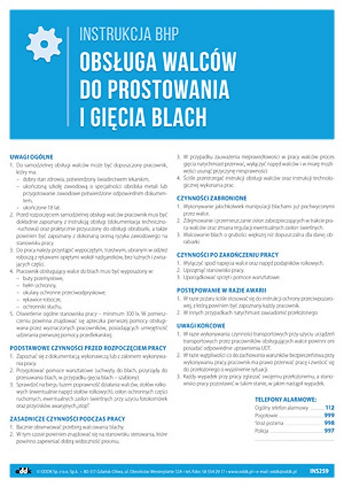 Obsługa walców do prostowania i gięcia blach : ODDK - Wydawnictwo dla ...